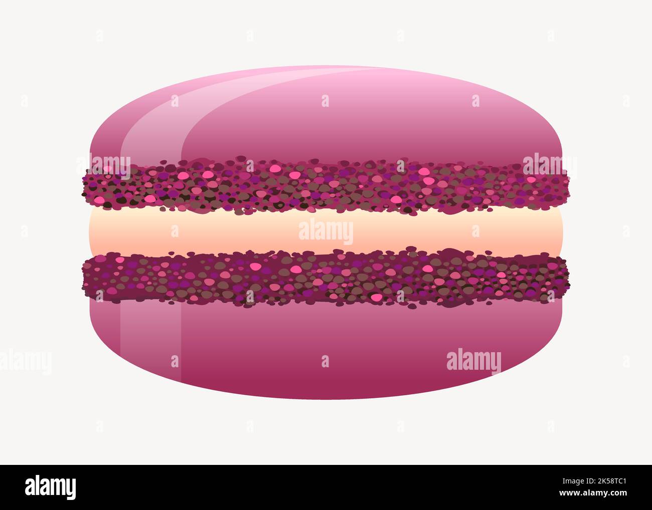 Pink macaron clipart, food illustration vector Stock Vector Image & Art ...