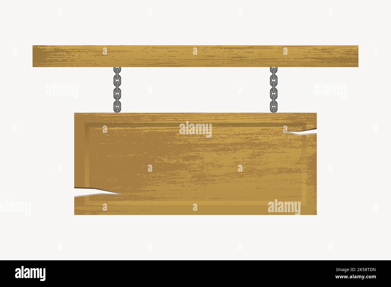 Hanging wooden sign clipart, illustration vector Stock Vector Image ...