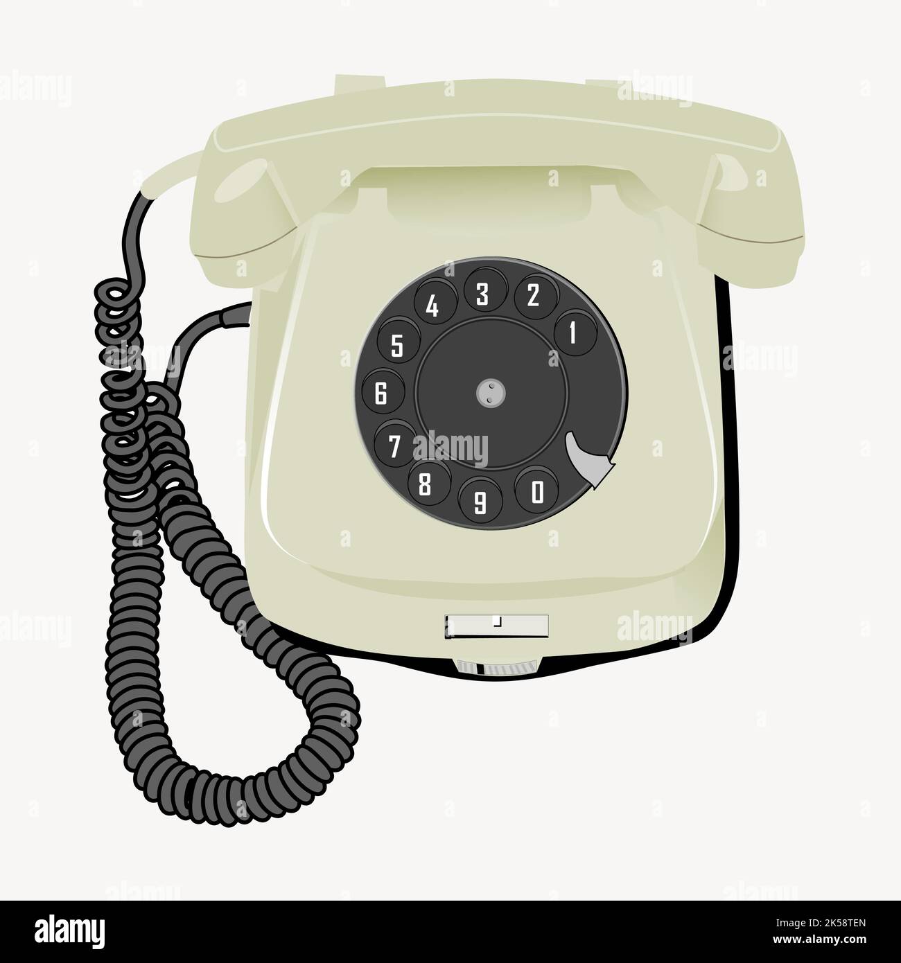 Retro landline telephone collage element, communication illustration ...