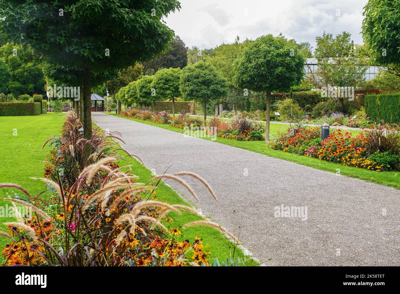Lovely Botanical garden in Augsburg, wide garden path and mixboarding ...