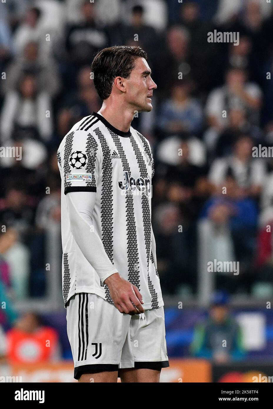 Dusan Vlahovic of Juventus FC looks on during the UEFA Champions League ...