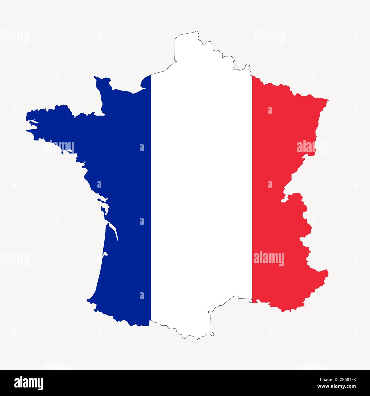 France map flag clipart, geography illustration vector Stock Vector ...