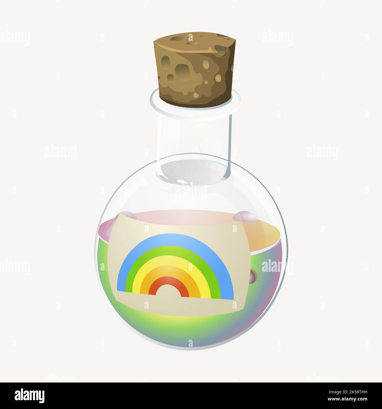 Rainbow alchemy potion clipart, object illustration vector Stock Vector ...