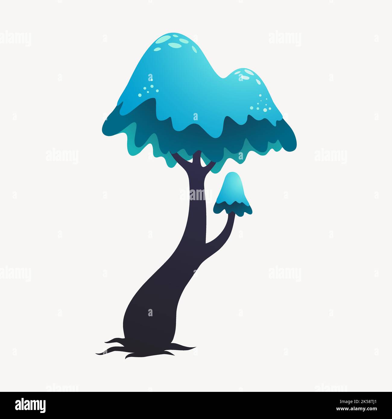 Ilmenskie blue tree clipart, nature illustration vector Stock Vector ...