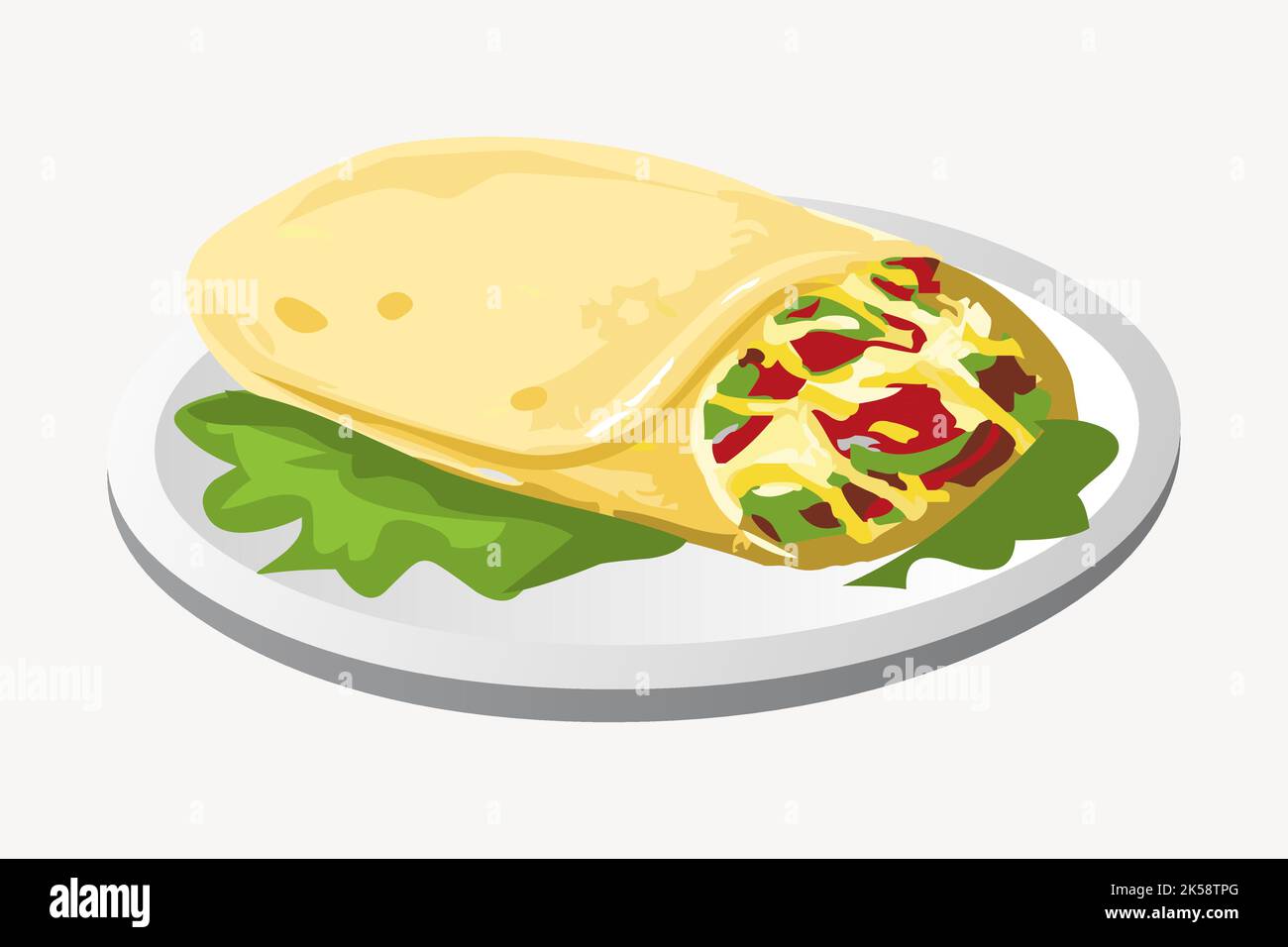 Burrito collage element, Mexican food illustration vector Stock Vector ...