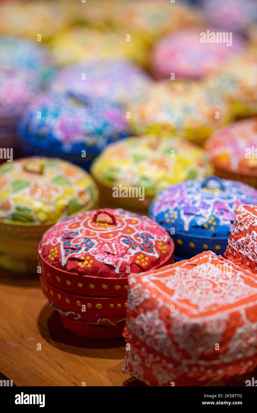 Indonesia, Bali. Traditional handicraft village of Tohpati. Colorful ...