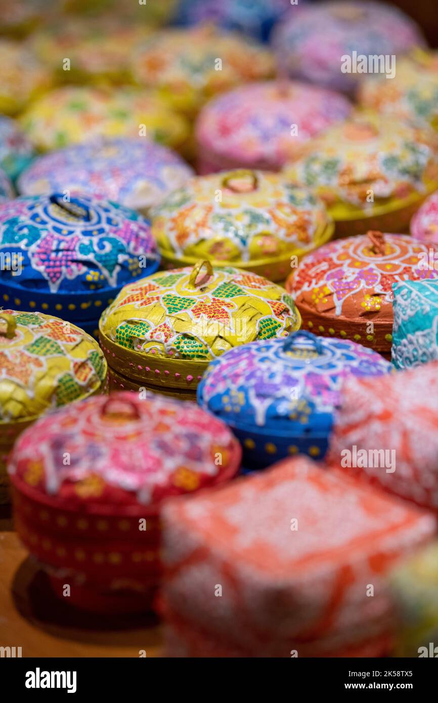 Indonesia, Bali. Traditional handicraft village of Tohpati. Colorful ...