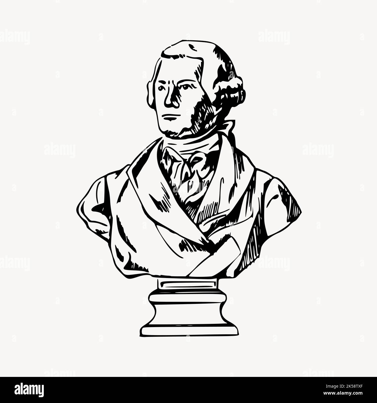 Alexander Hamilton statue clipart, vintage famous person illustration ...