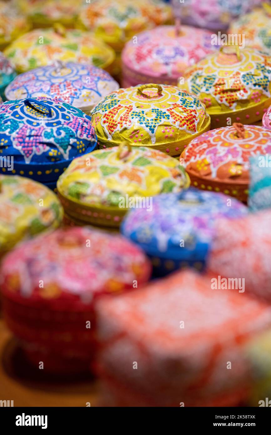 Indonesia, Bali. Traditional handicraft village of Tohpati. Colorful ...