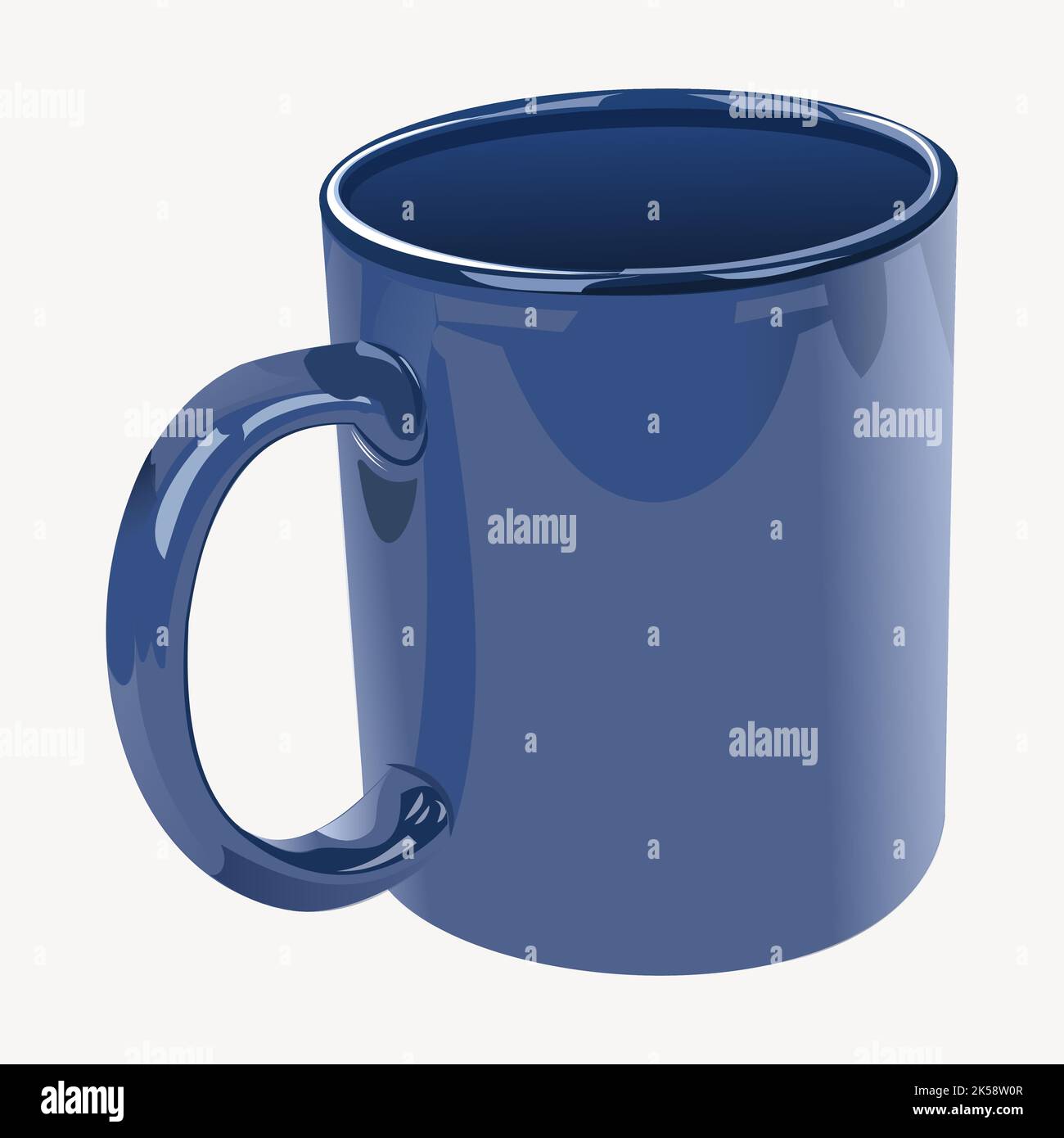 Realistic blue mug collage element, object illustration vector Stock ...