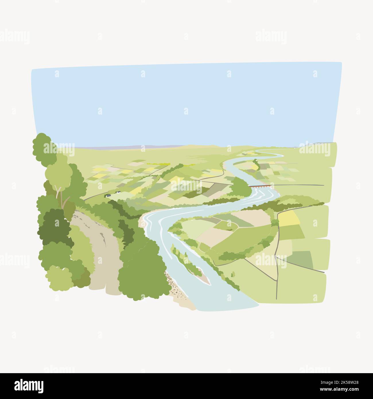 River background, nature illustration vector Stock Vector Image & Art ...