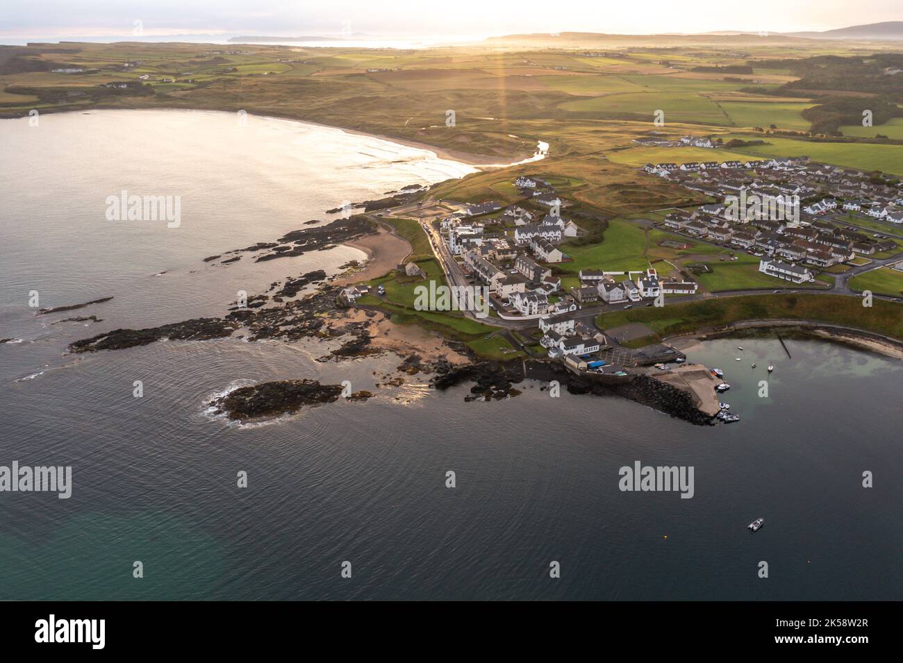Portballintrae , Northern Ireland from the sky Stock Photo - Alamy