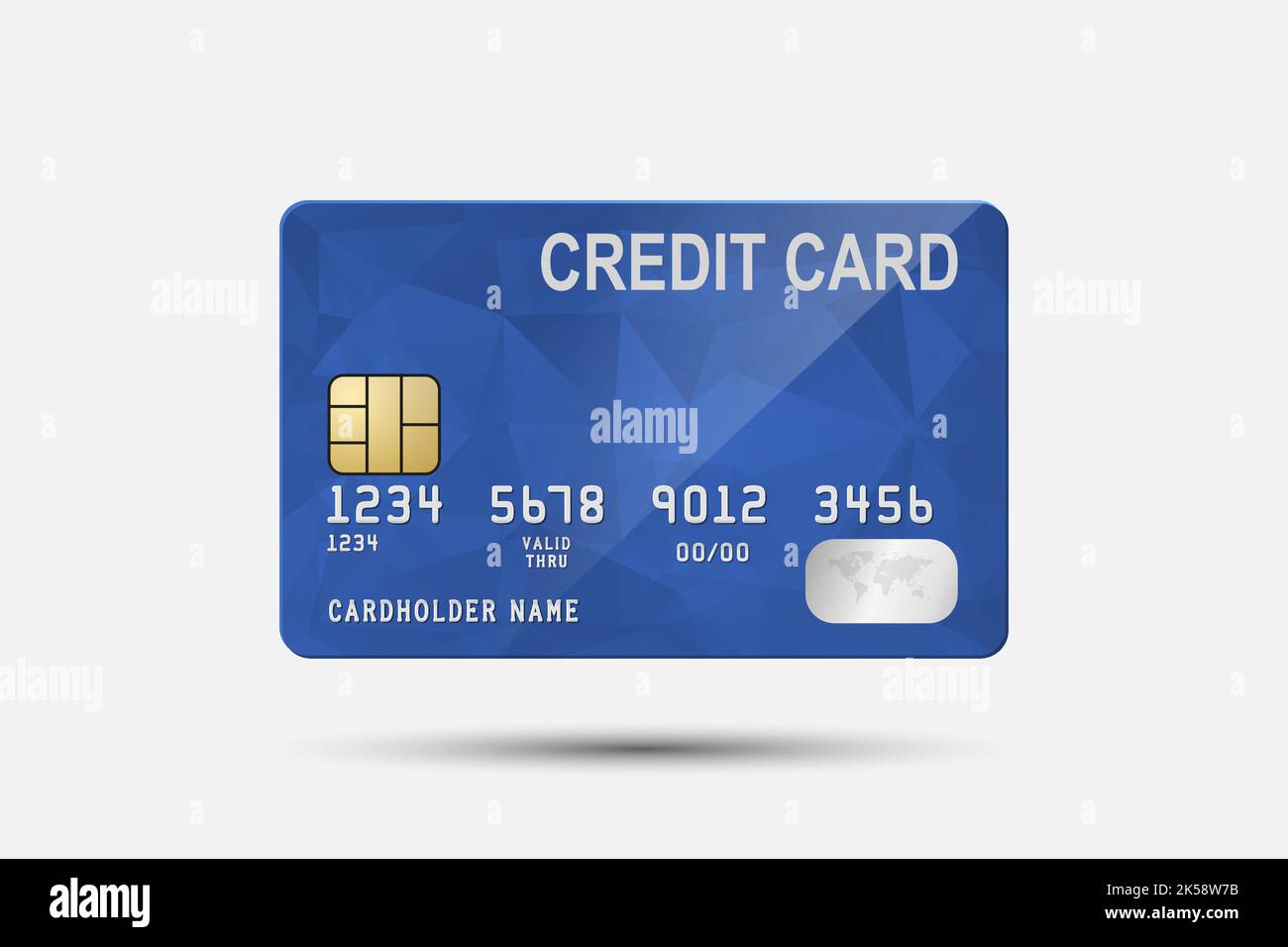 Vector 3d Realistic Blue Credit Card Isolated. Design Template of ...