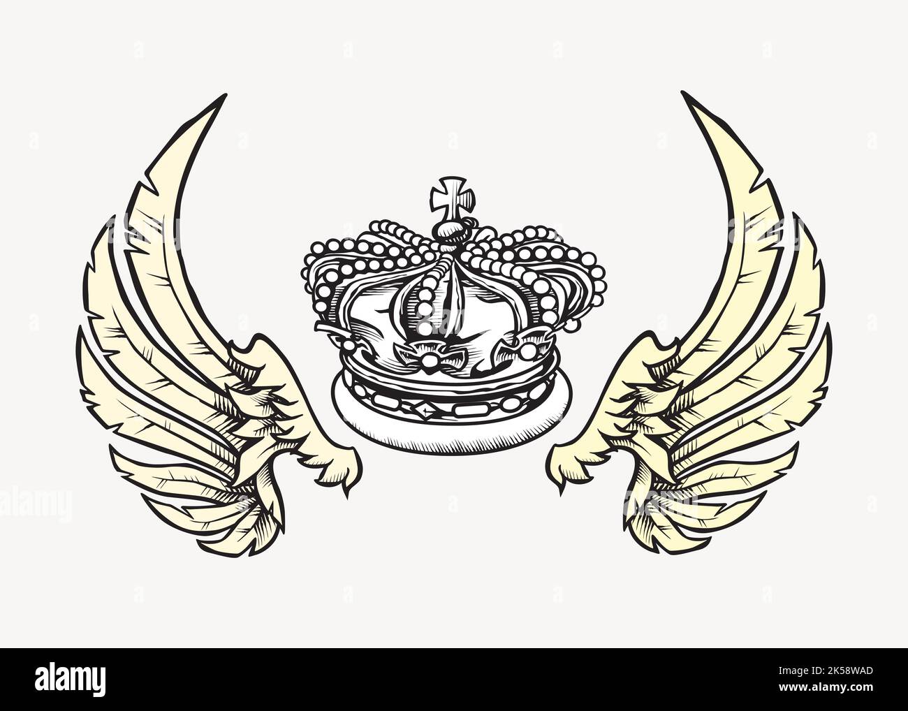Wings and crown clipart illustration vector Stock Vector Image & Art ...