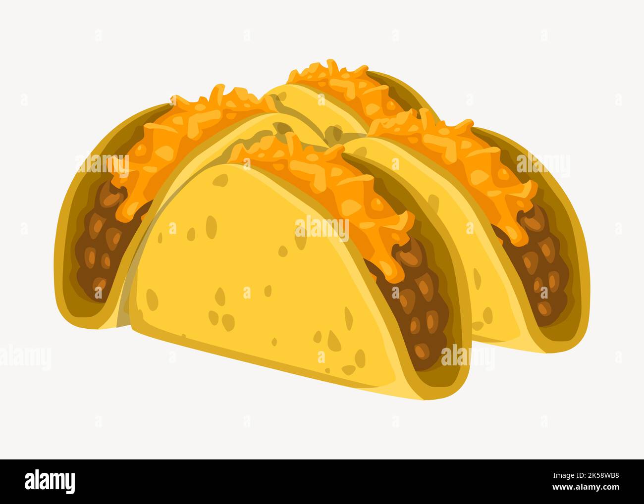 Tacos collage element, Mexican food illustration vector Stock Vector ...