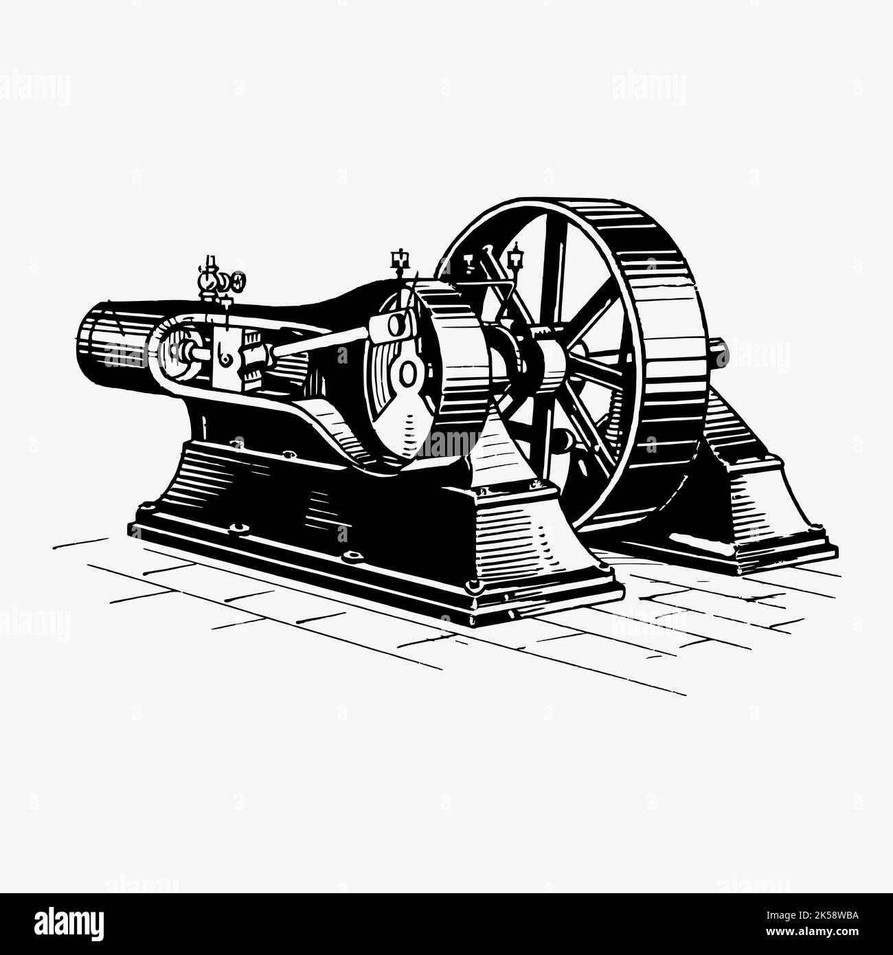 Engine clipart, vintage machine illustration vector Stock Vector Image ...