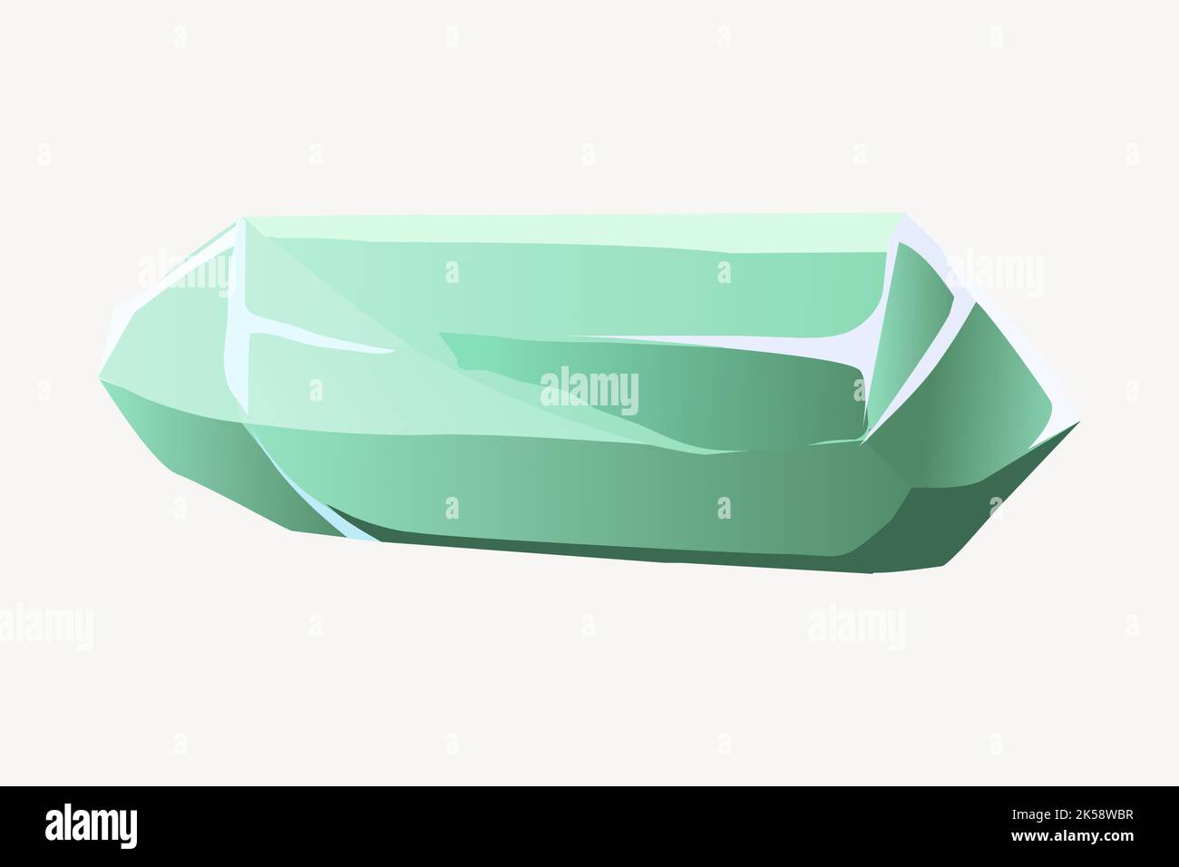 Green gem clipart, gaming icon illustration vector Stock Vector Image ...