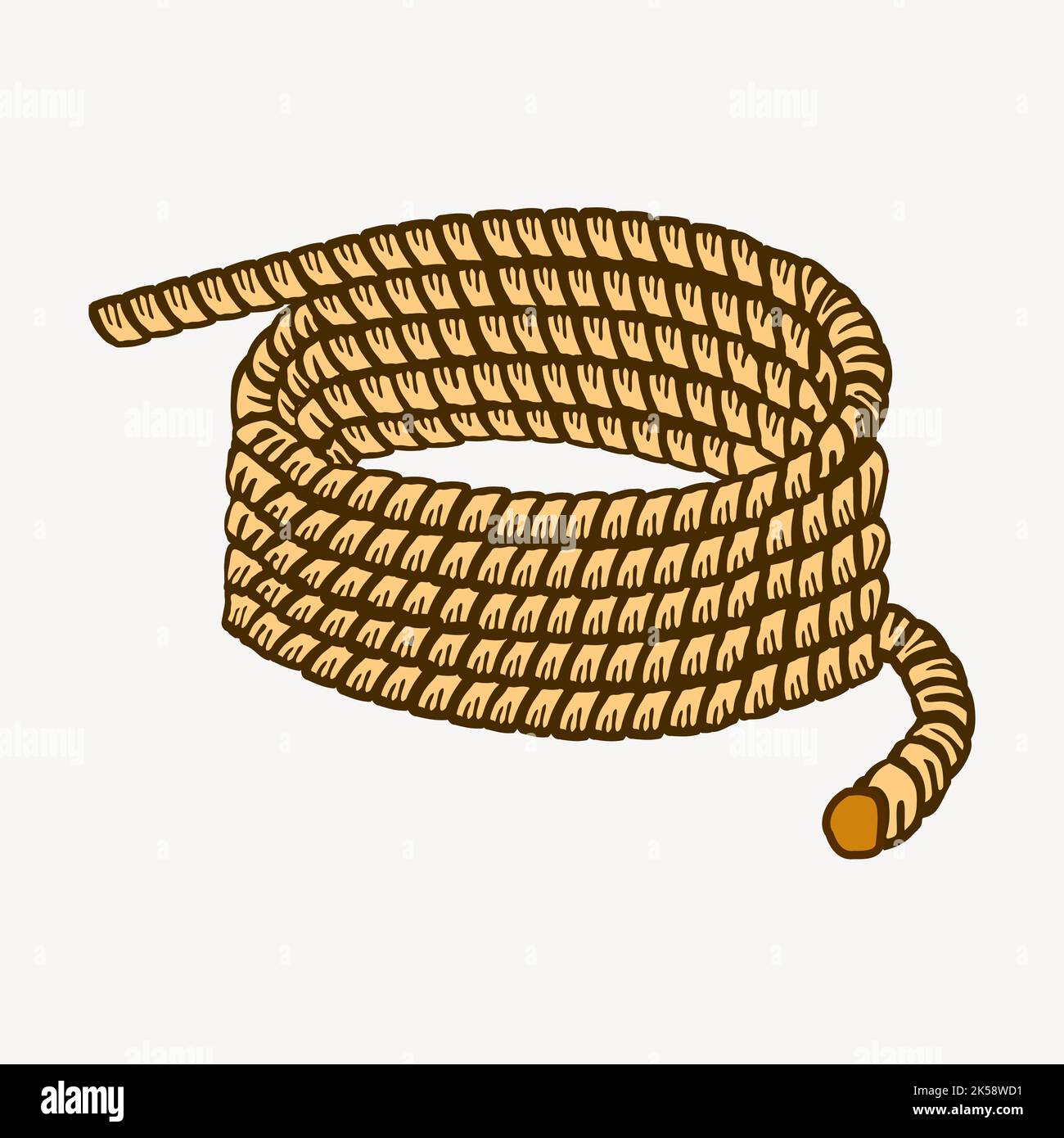 Rope line art collage element, object illustration vector Stock Vector ...