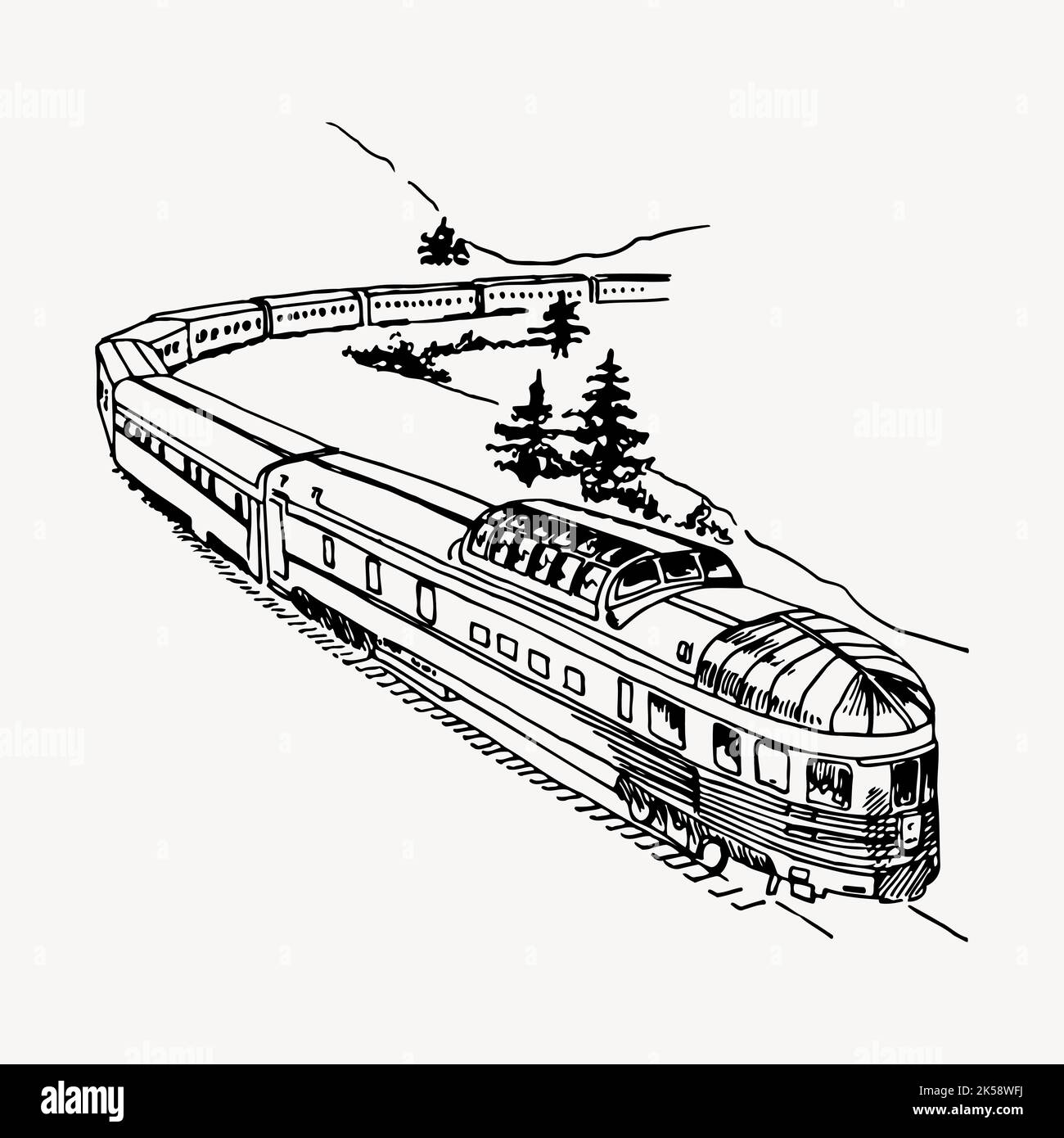Train clipart, vintage transportation illustration vector Stock Vector ...