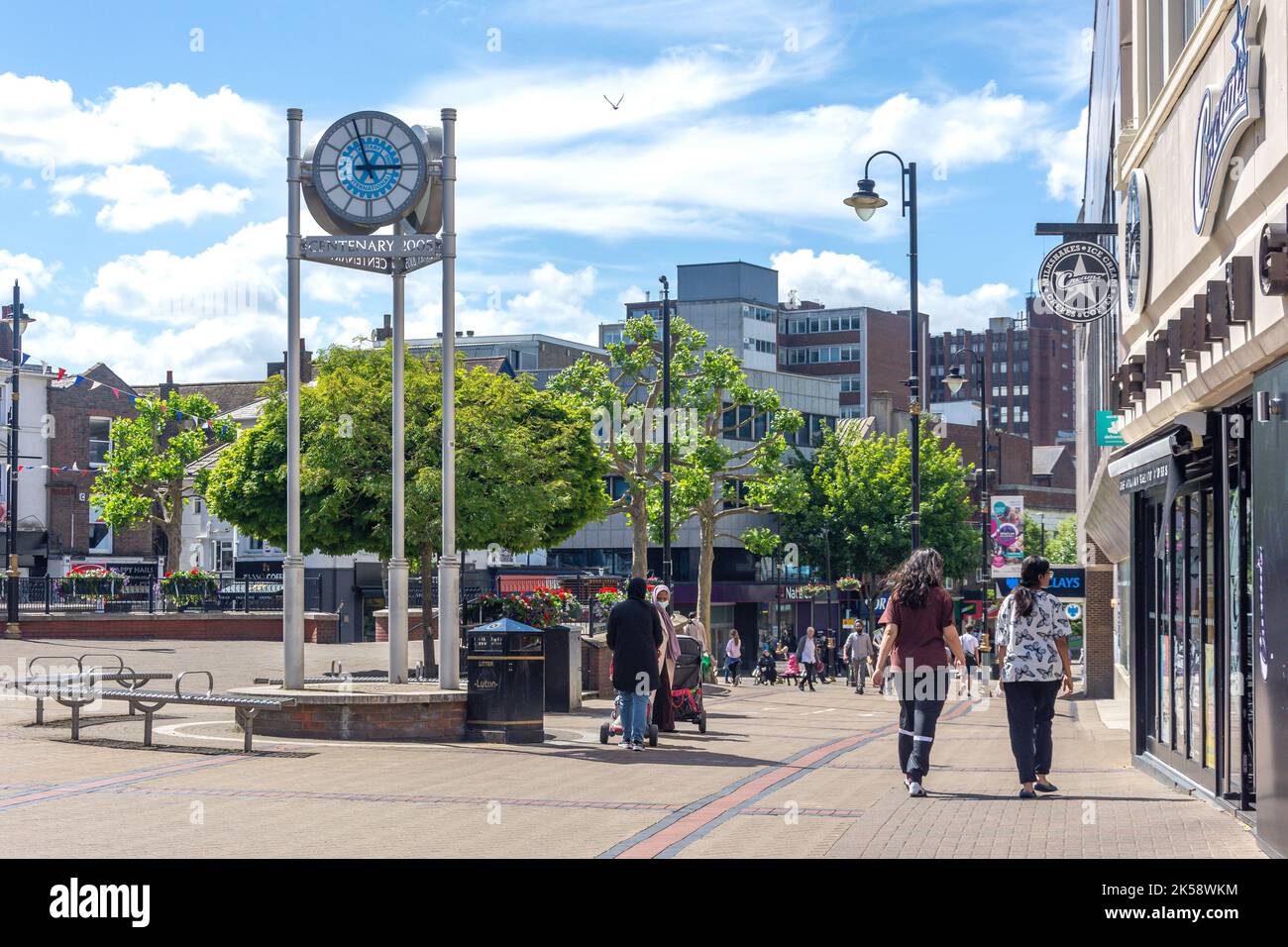 Centenary clock tower, George Street, Luton, Bedfordshire, England ...