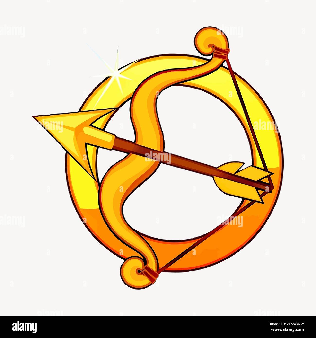 Sagittarius symbol sticker, astrology sign illustration vector Stock ...