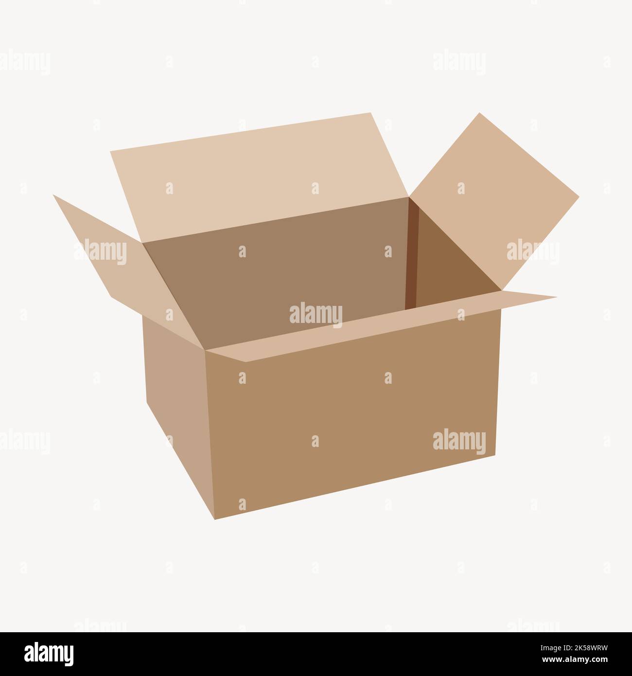 Open parcel box sticker, object illustration vector Stock Vector Image ...