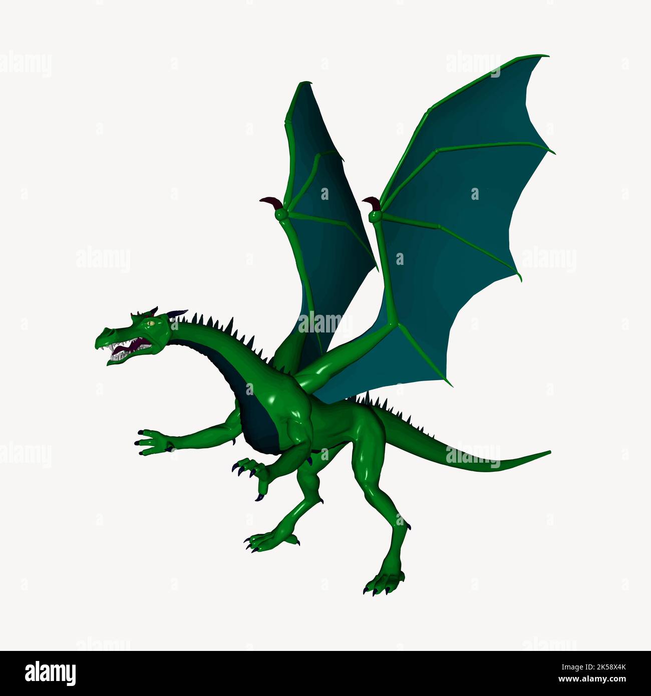 Green dragon sticker, mythical creature illustration vector Stock ...