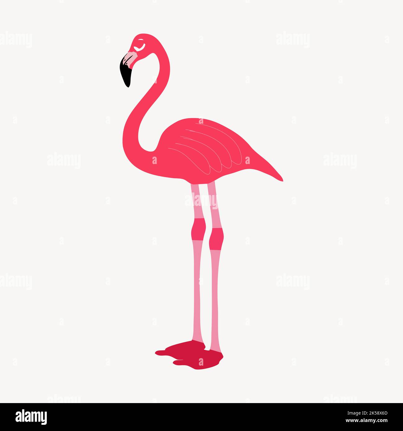 Flamingo sticker, cartoon animal illustration vector Stock Vector Image ...