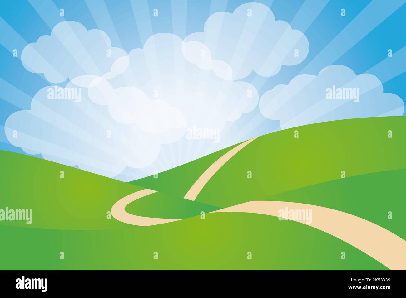 Nature landscape background, cartoon illustration vector Stock Vector ...