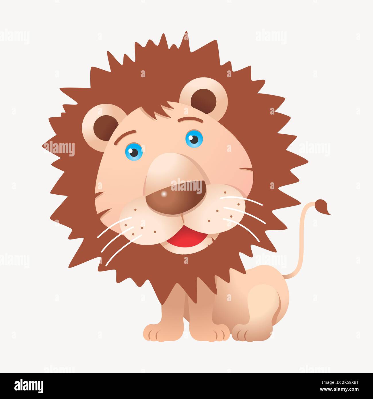 Smiling lion sticker, cartoon animal illustration vector Stock Vector ...