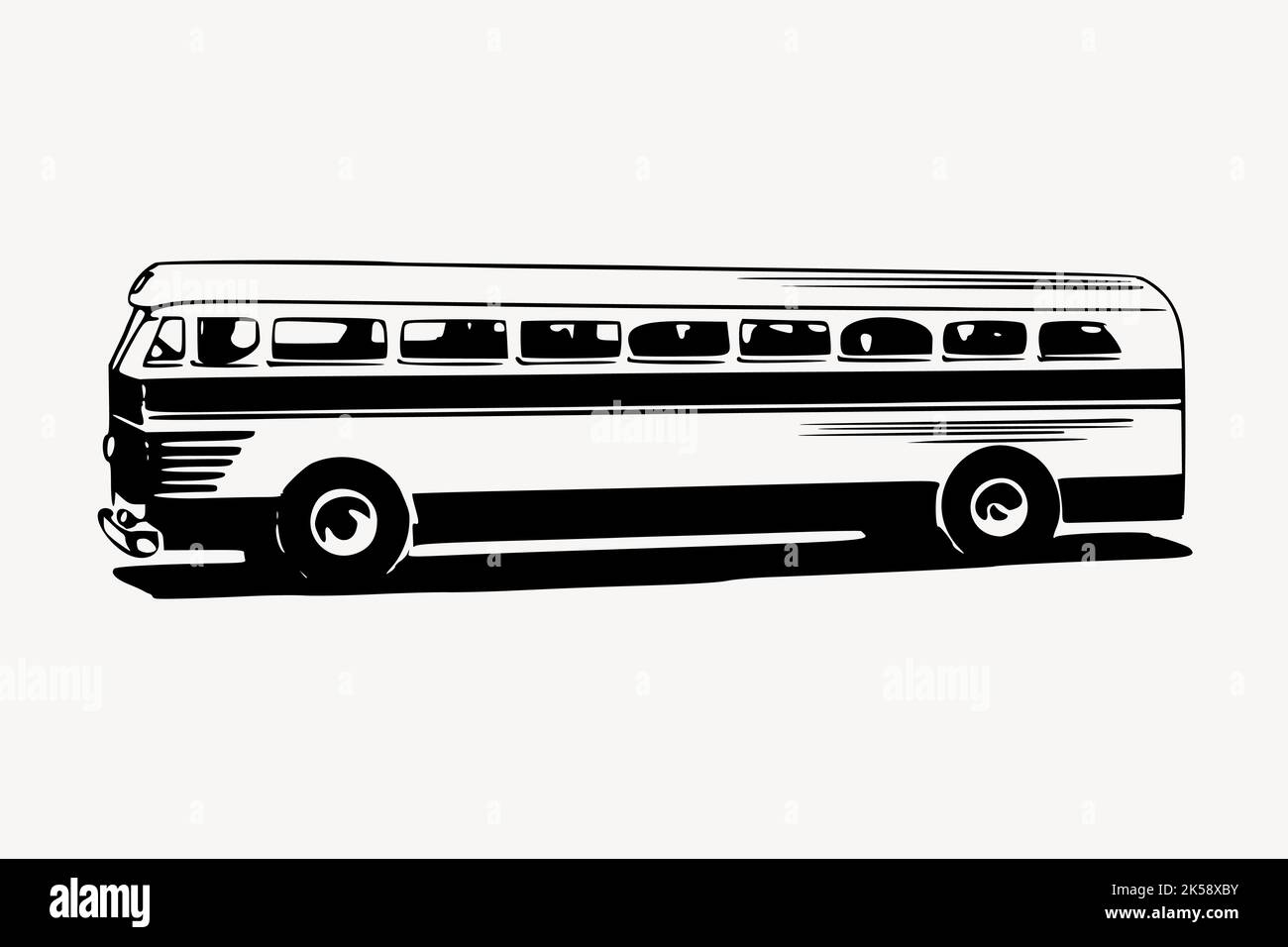 Bus clipart, vintage vehicle illustration vector Stock Vector Image ...