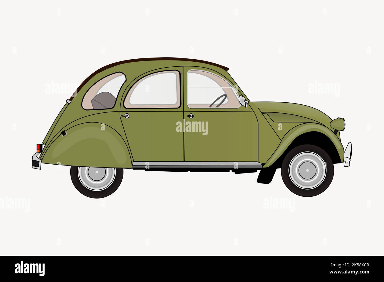 Green classic car sticker, vehicle illustration vector Stock Vector ...