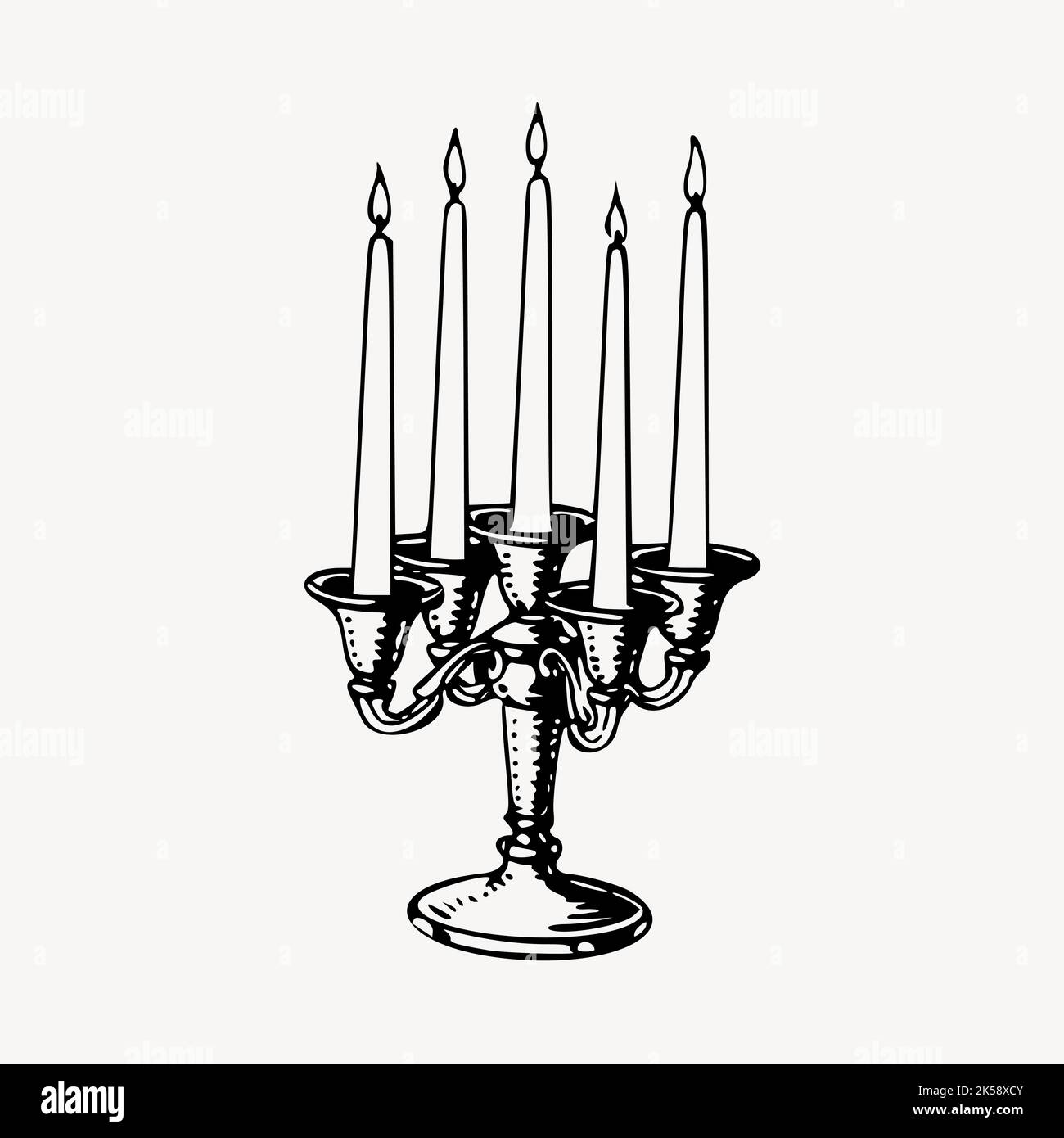 Candelabra clipart, vintage centerpiece illustration vector Stock ...