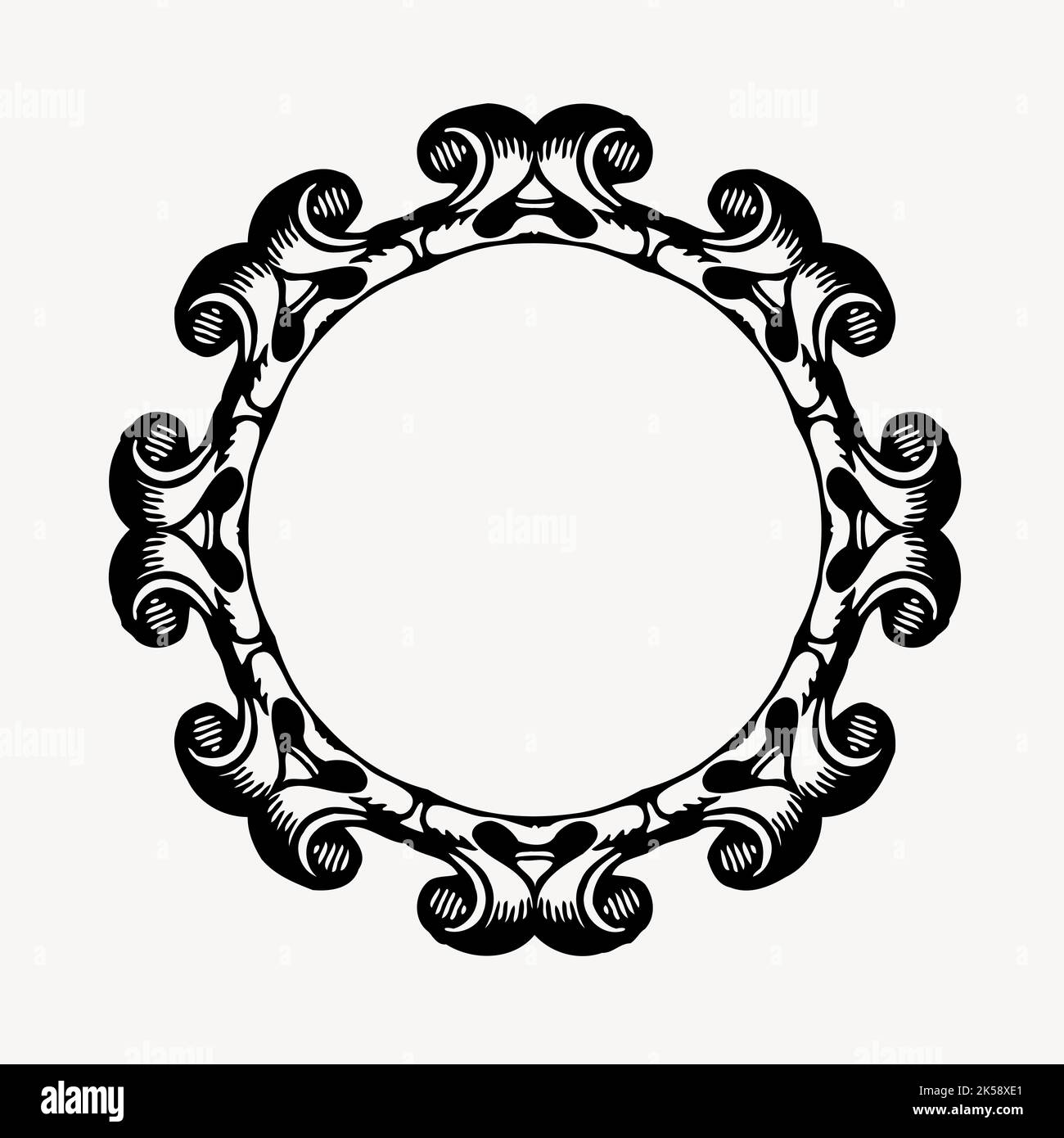 Round mirror frame clipart, vintage illustration vector Stock Vector ...