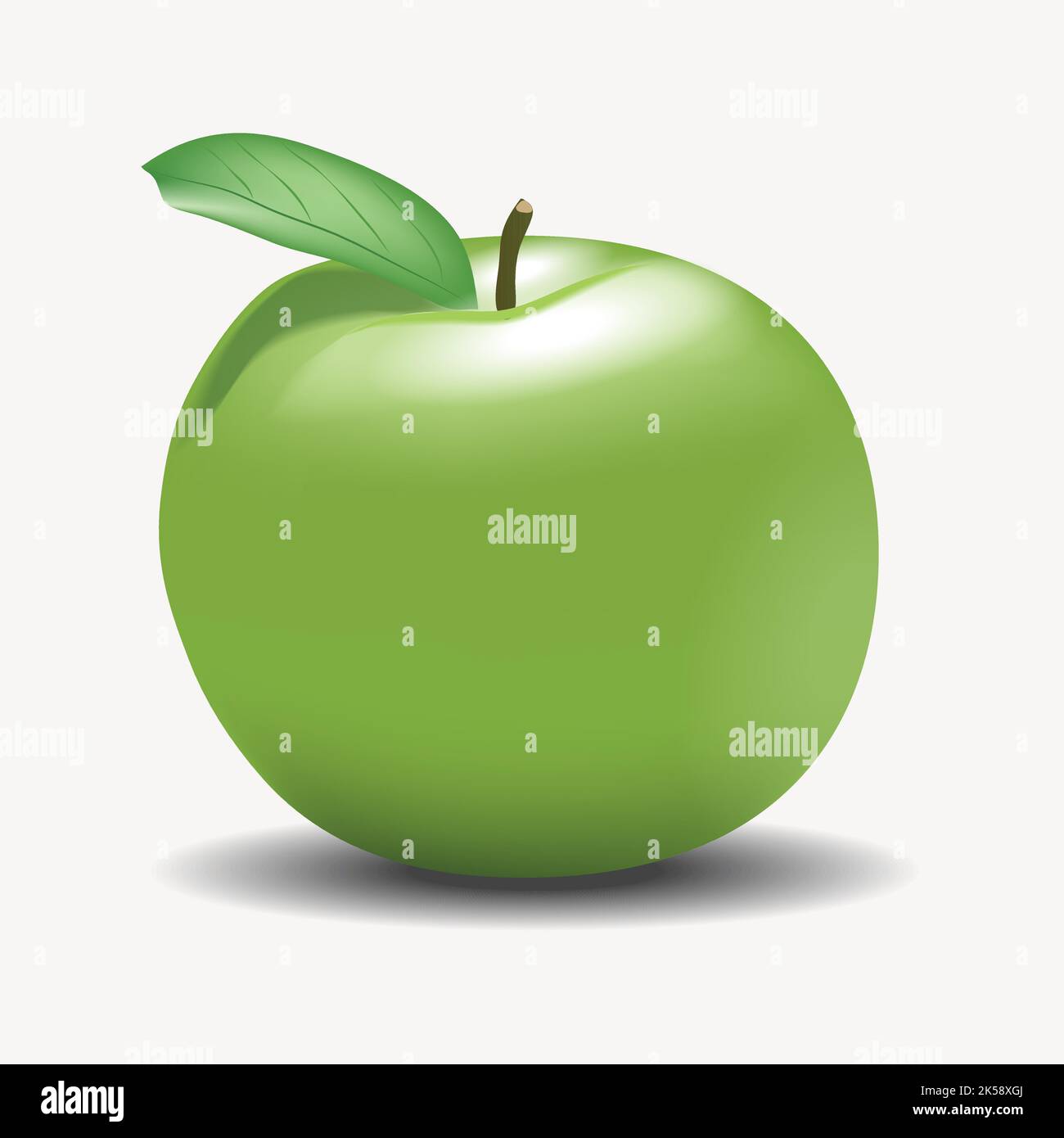 Green apple sticker, fruit illustration vector Stock Vector Image & Art ...