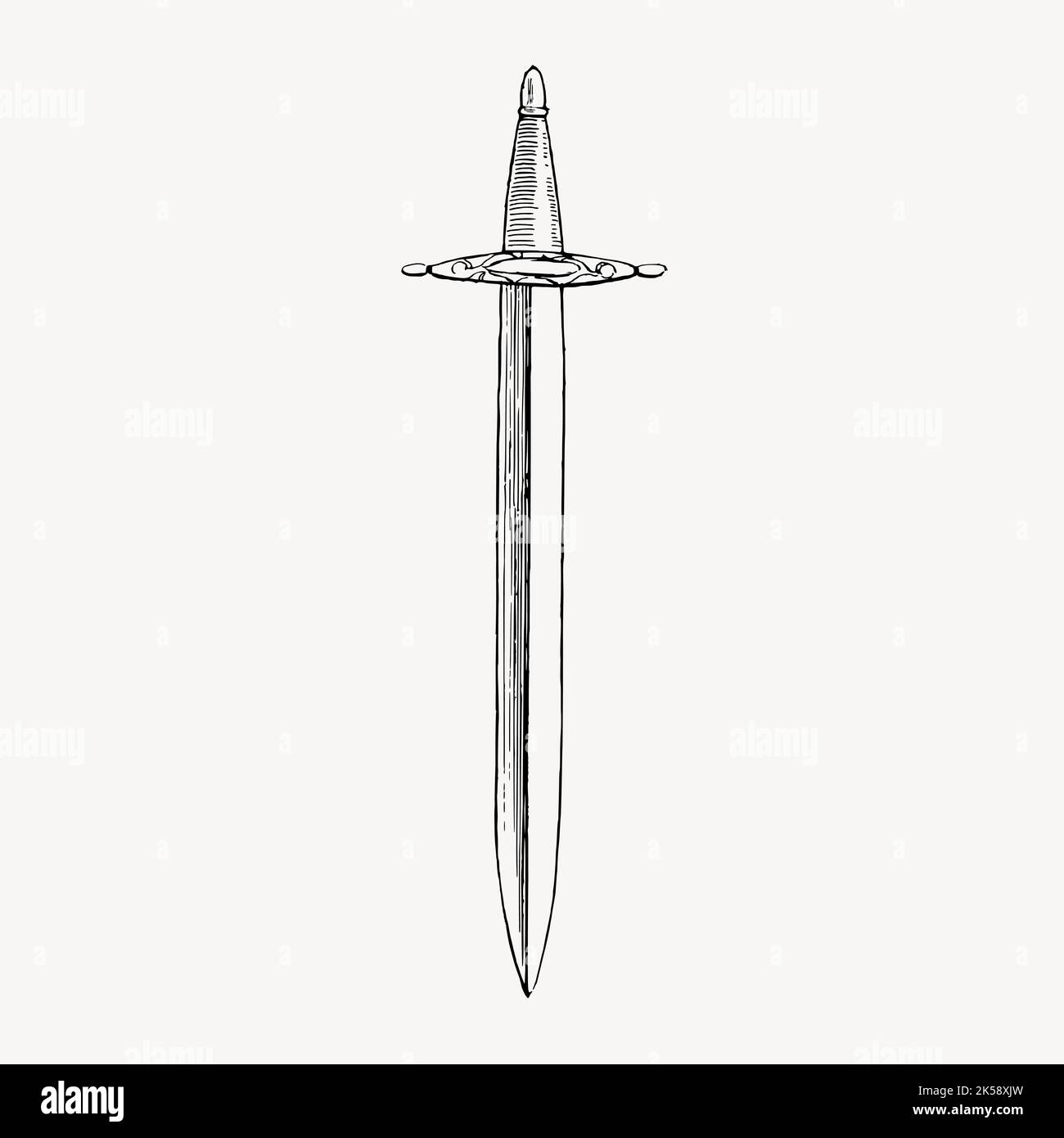 Sword clipart, vintage weapon illustration vector Stock Vector Image ...