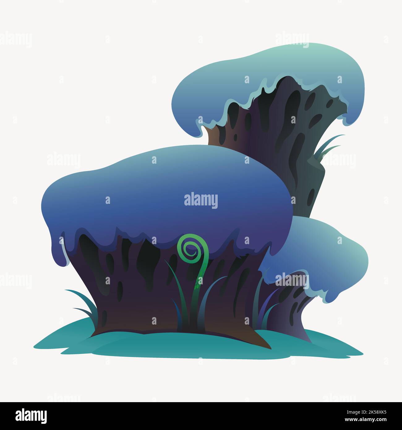 Ilmenskie blue tree clipart, nature illustration vector Stock Vector ...