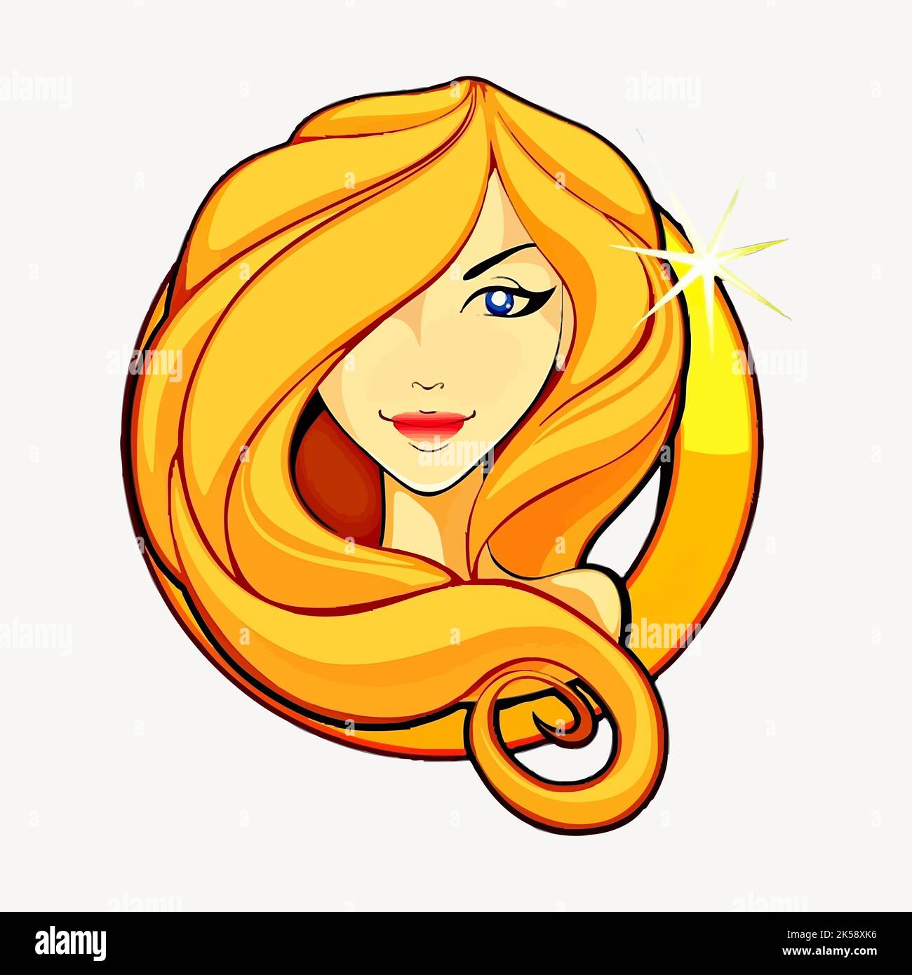 Virgo symbol sticker, astrology sign illustration vector Stock Vector ...