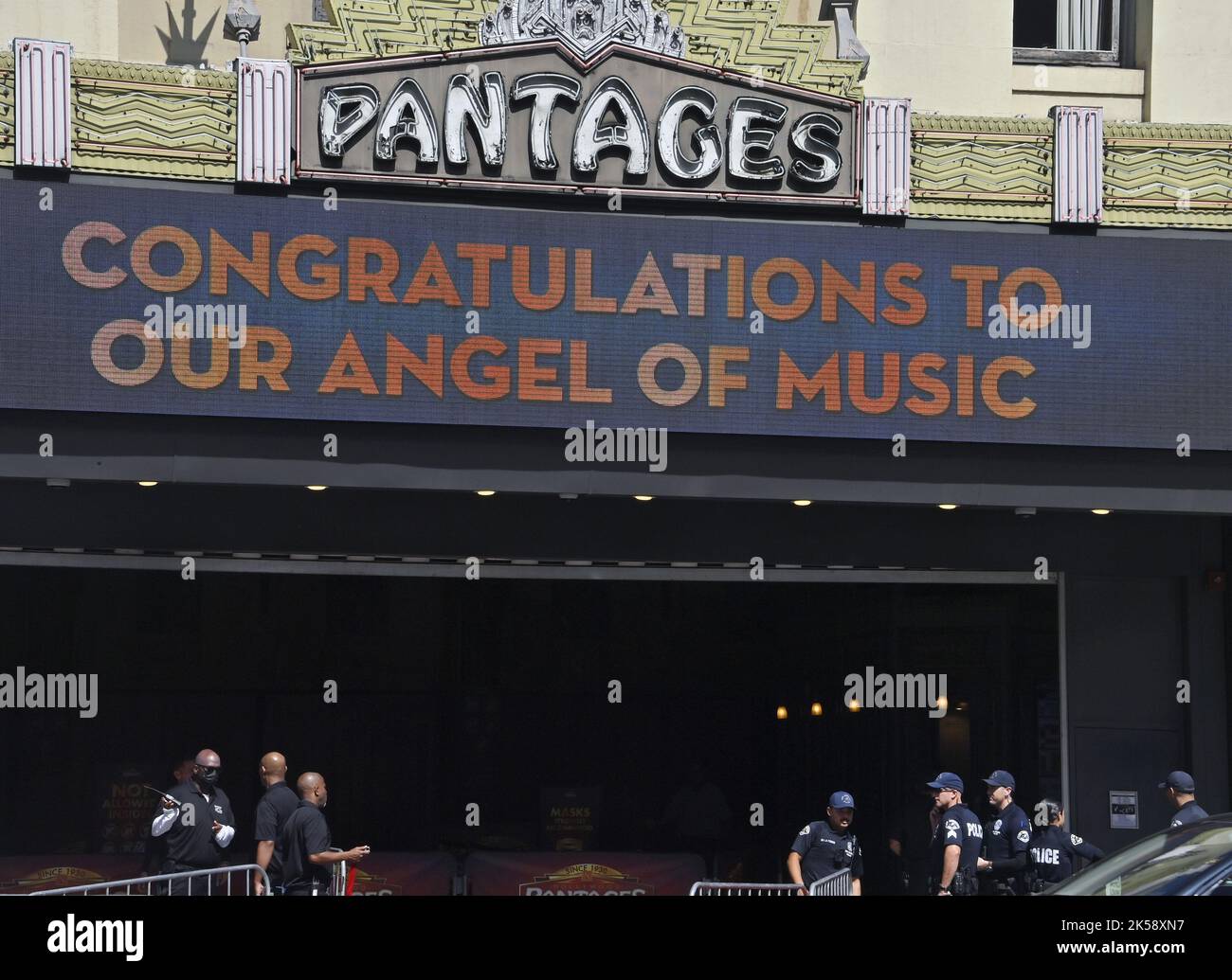 Los Angeles, United States. 06th Oct, 2022. The marquee at the Pantages ...