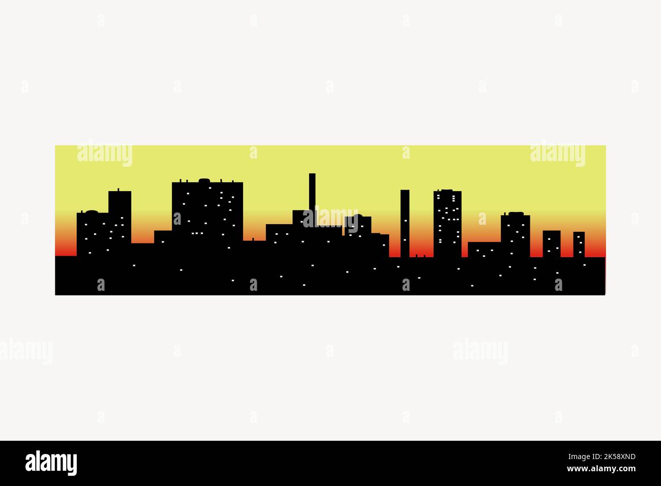 City sunset silhouette clipart illustration vector Stock Vector Image ...
