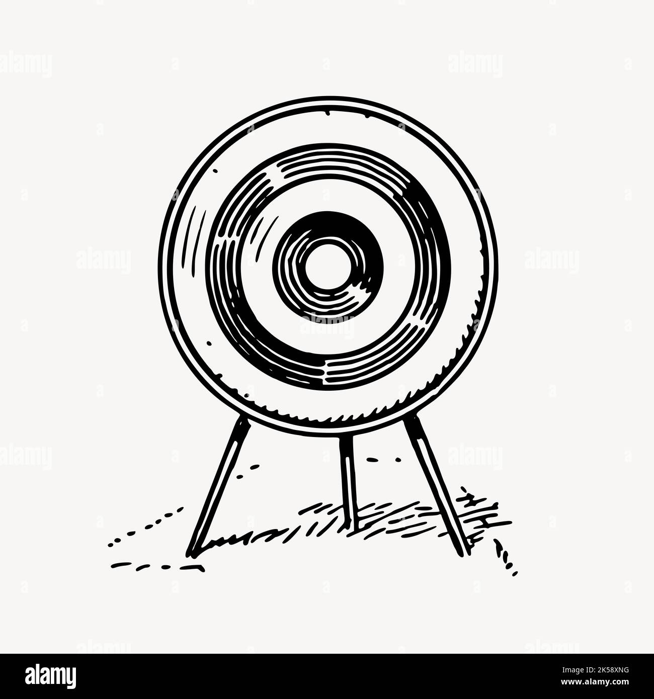 Archery target clipart, vintage object illustration vector Stock Vector ...
