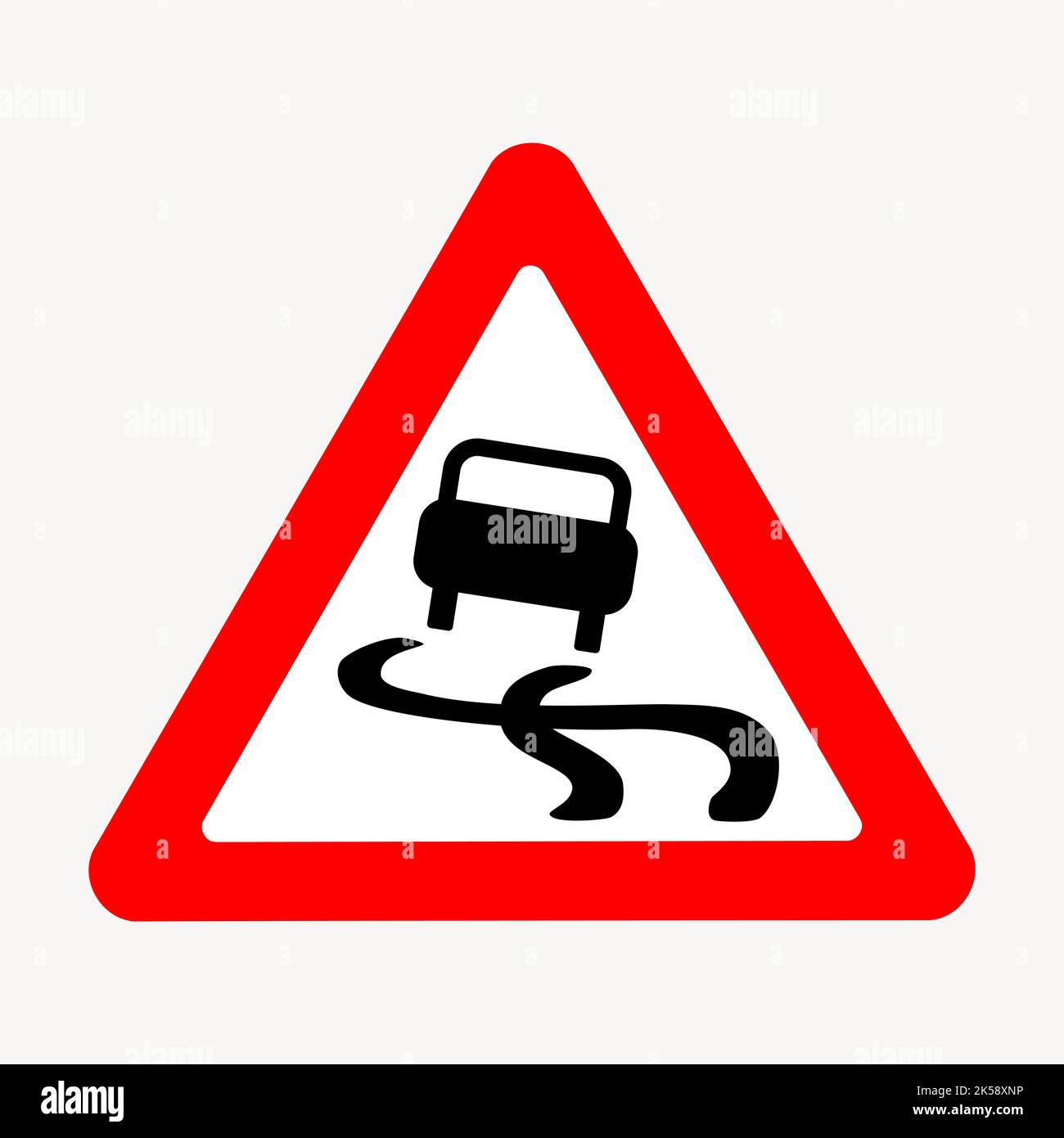 Slippery road sign clipart, traffic symbol illustration vector Stock ...