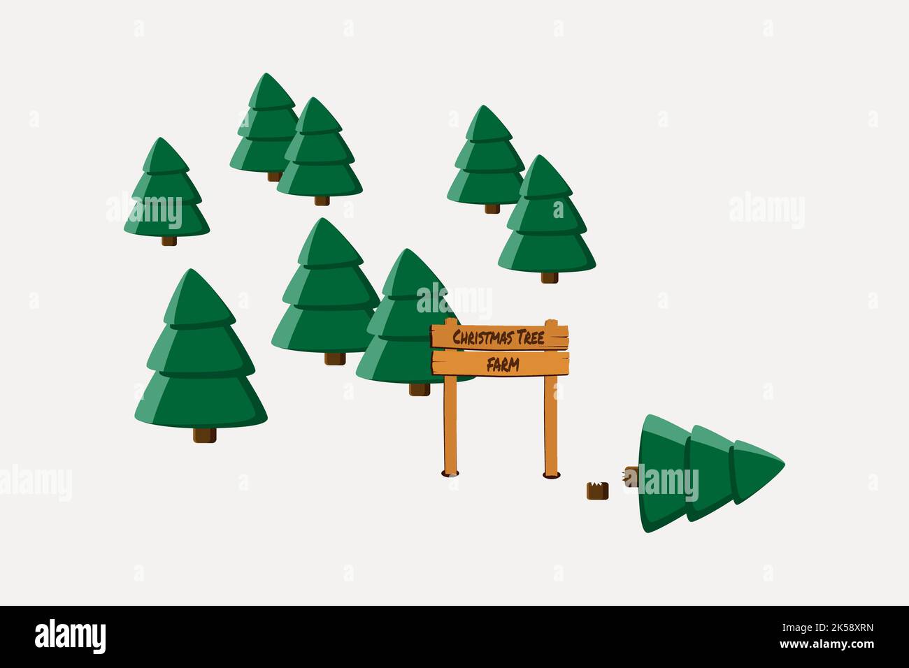 Pine forest clipart, Christmas illustration vector Stock Vector Image ...