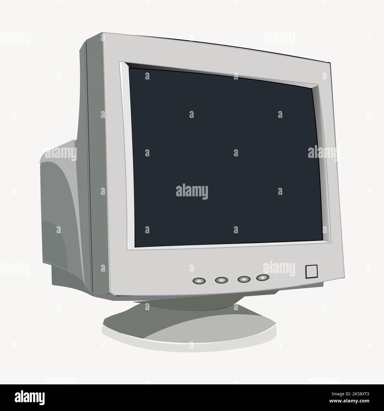 Computer screen clipart, retro object illustration vector Stock Vector ...