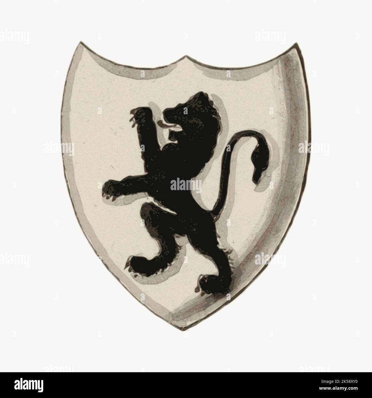 Lion shield crest clipart, medieval illustration vector Stock Vector ...