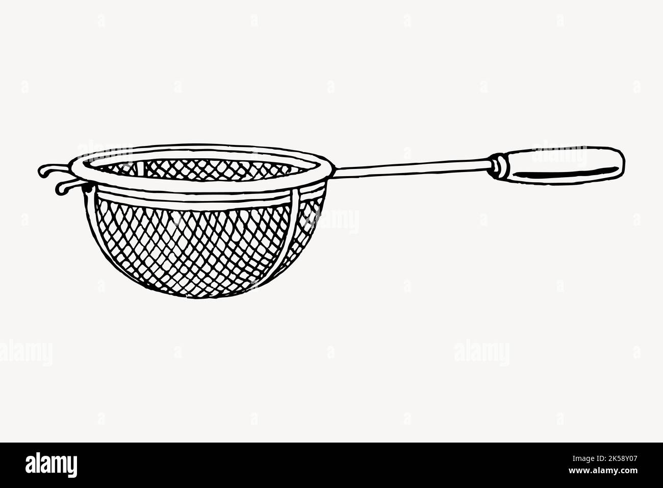 Sieve clipart, vintage kitchenware illustration vector Stock Vector ...
