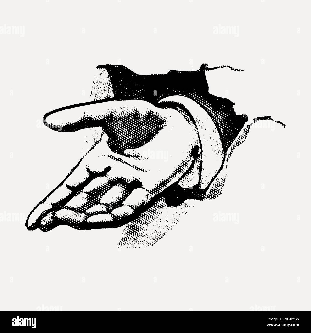 Helping hand clipart, vintage charity illustration vector Stock Vector ...