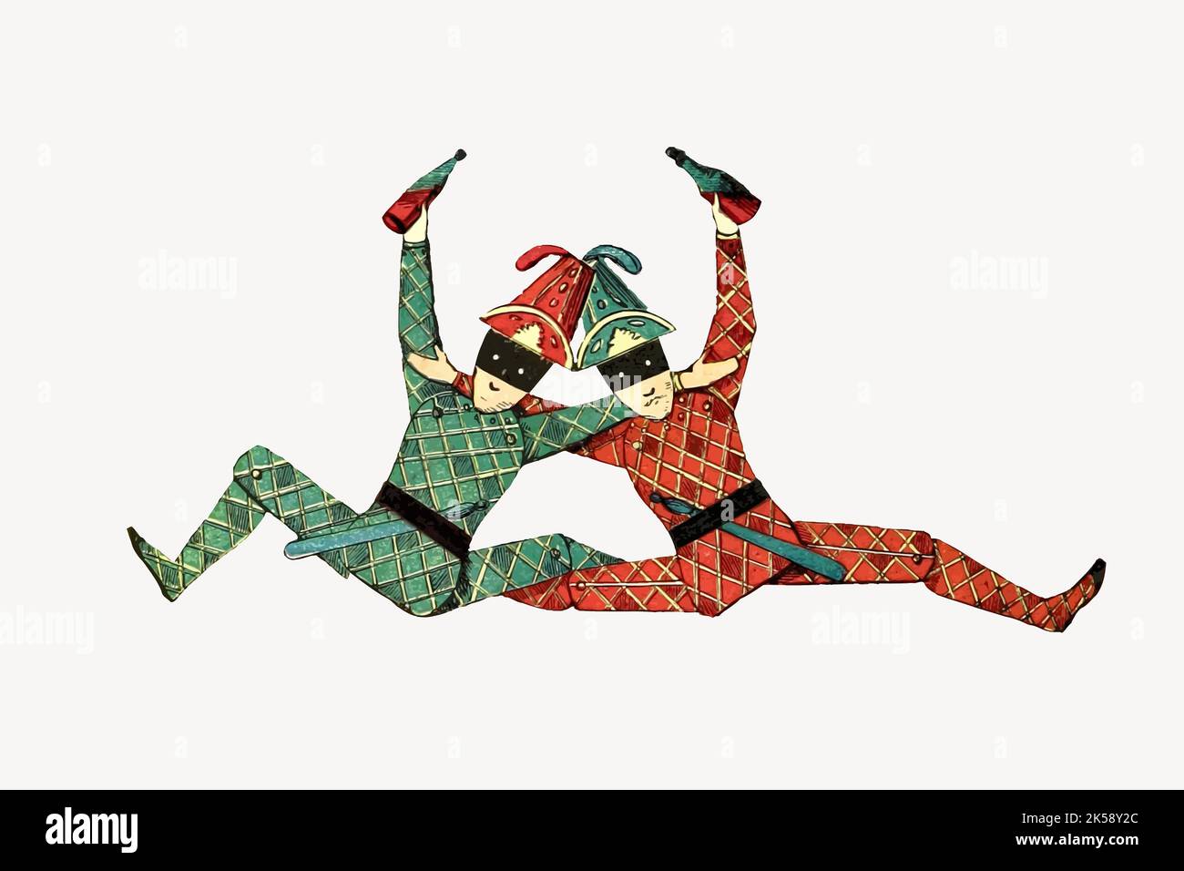 Court jester, joker clipart, vintage entertainment illustration vector ...