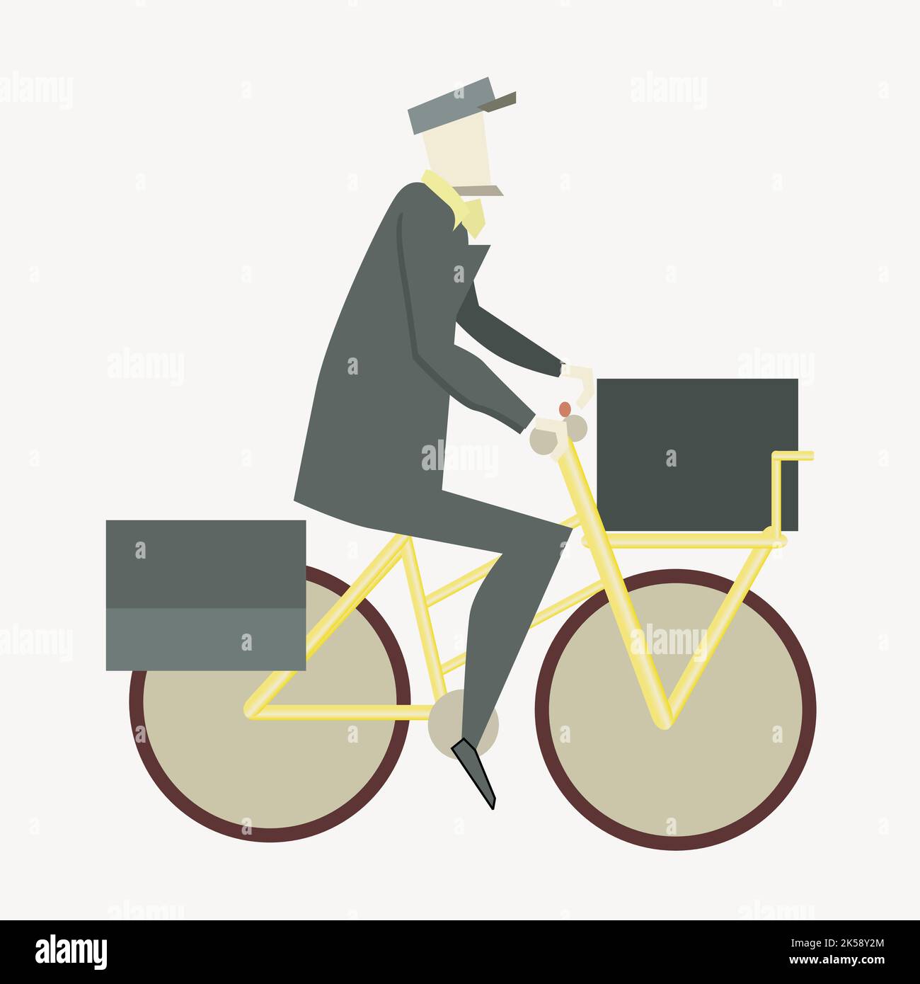 Postman clipart, job illustration vector Stock Vector Image & Art - Alamy