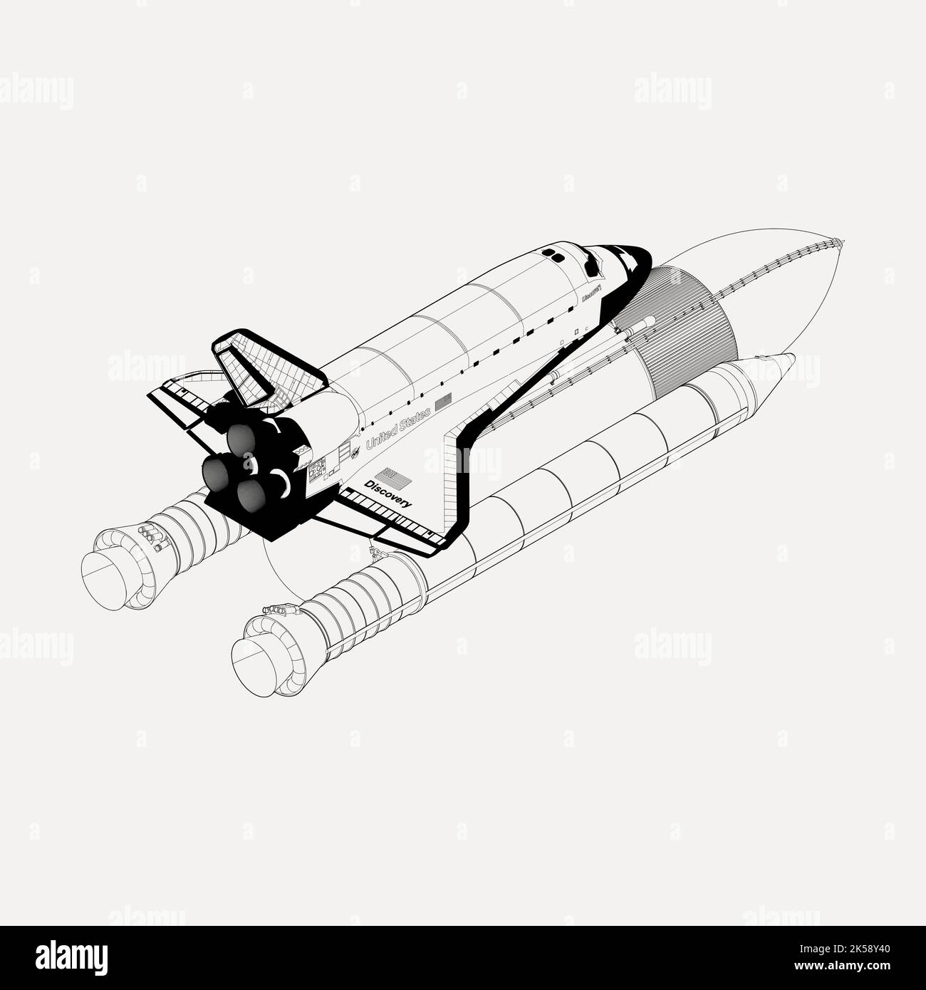 Space shuttle clipart, vehicle illustration vector Stock Vector Image ...
